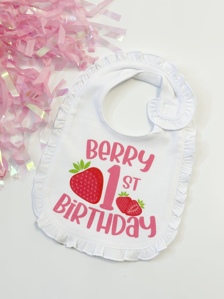 My Berry First Birthday Bib - Strawberry Themed Birthday - Cake Smash ...