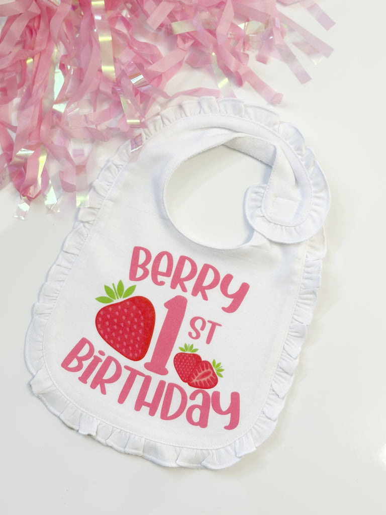 My Berry First Birthday Bib - Strawberry Themed Birthday - Cake Smash ...